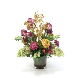 Spring Mix in Glass Bucket Vase - Distinctive Designs